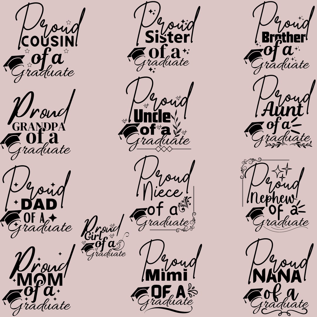 Proud Family of Graduate SVG Bundle, Senior Family Svg, Proud Graduate ...