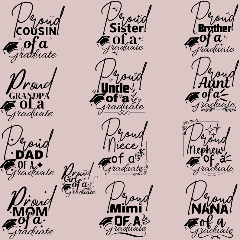 Proud Family of Graduate SVG Bundle, Senior Family Svg, Proud Graduate ...