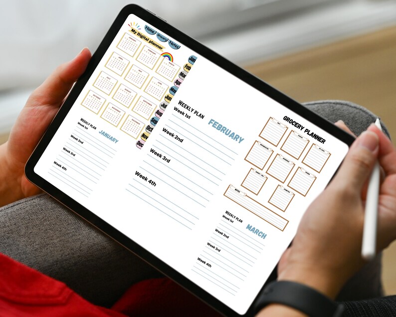 Yearly Digital Planner, Yearly Planner Goodnotes Template, Yearly ...