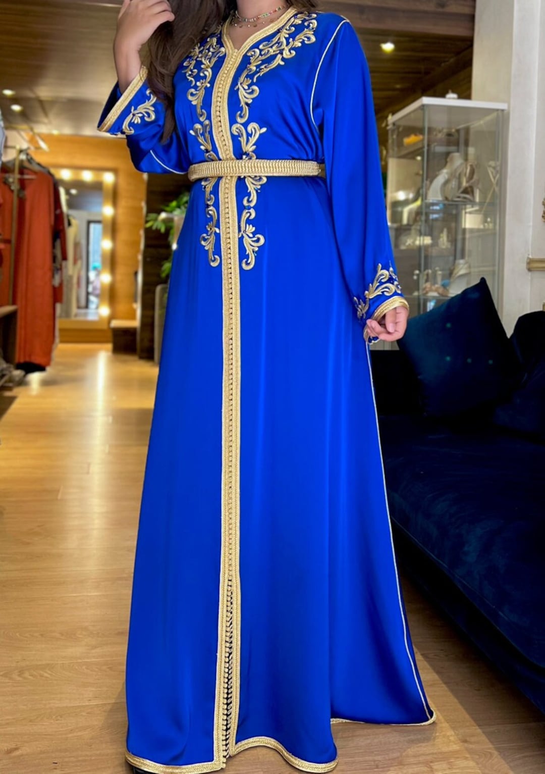 Moroccan Caftan Luxury Blue Caftan Moroccan Outfit Traditional - Etsy