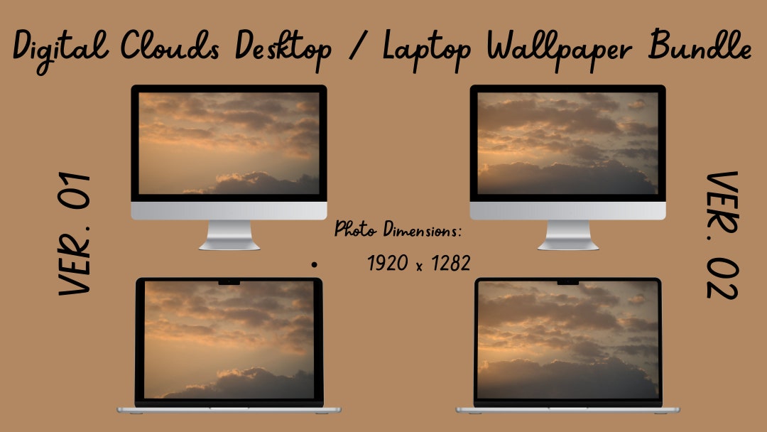 Digital Clouds Desktop / Laptop Wallpaper Bundle - Etsy