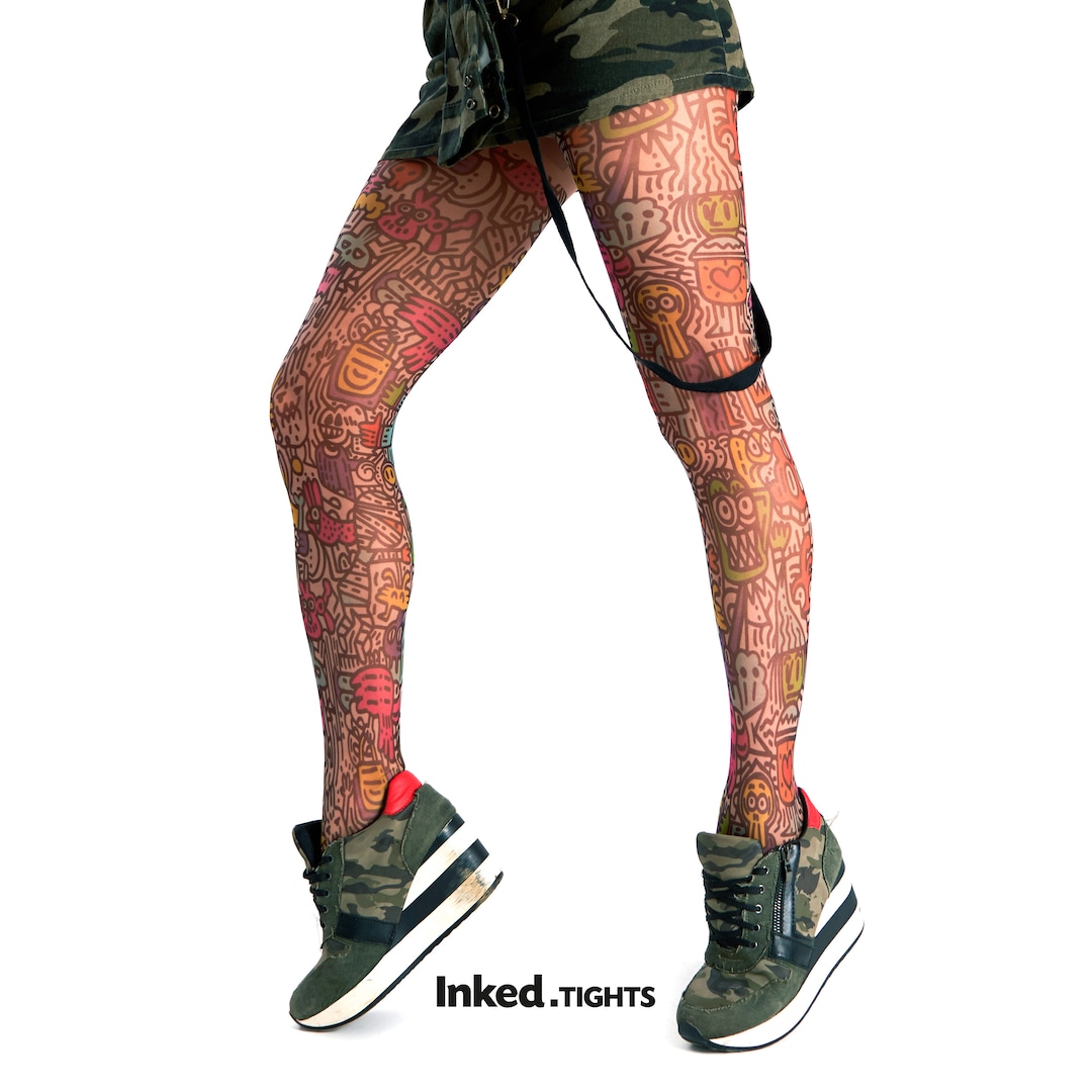 Color Abstract Patern Sheer Tights Woman Fashion Pantyhose 40den. - Etsy
