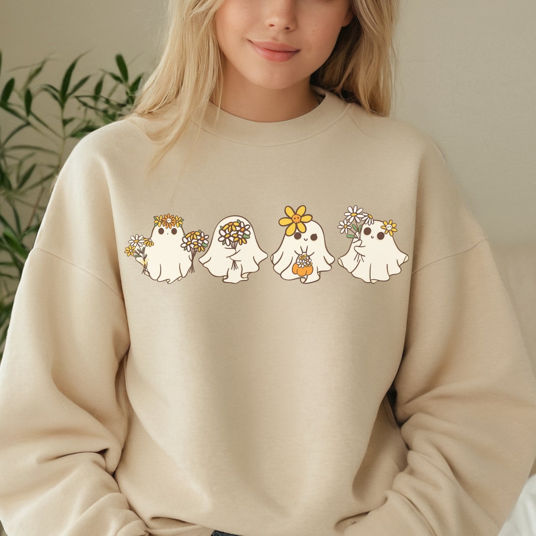 Retro Floral Ghosts Png, Vintage Ghost Png, Ghosts With Flowers Png ...