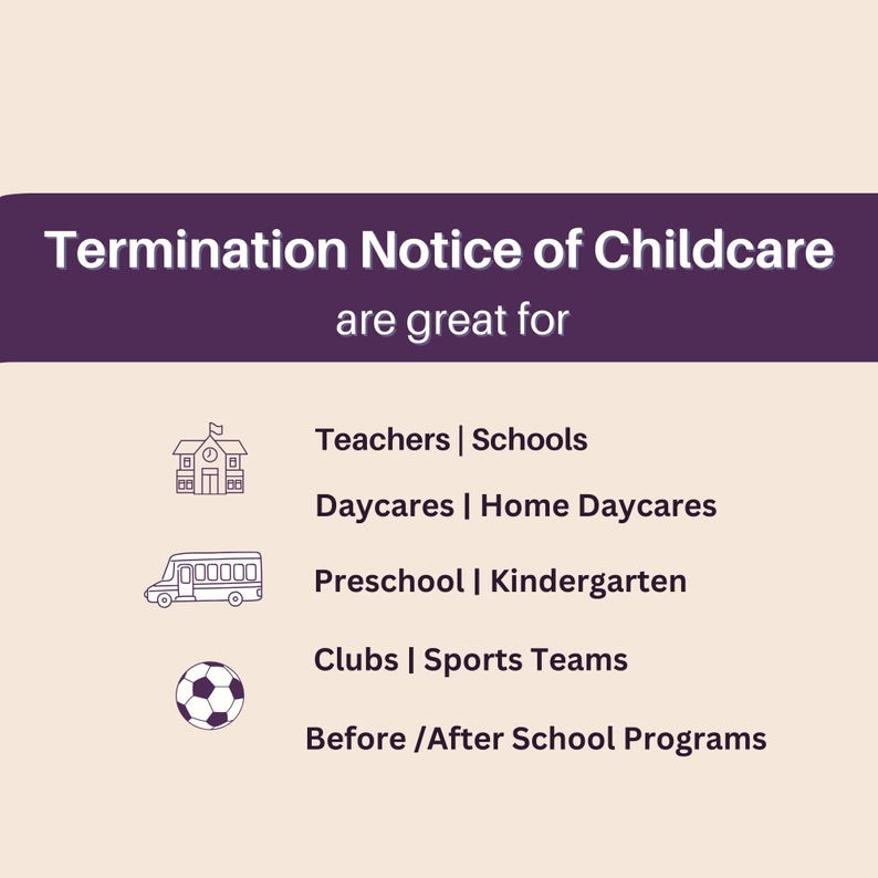 Daycare Termination Notice Template: Fillable & Customizable (word Doc ...