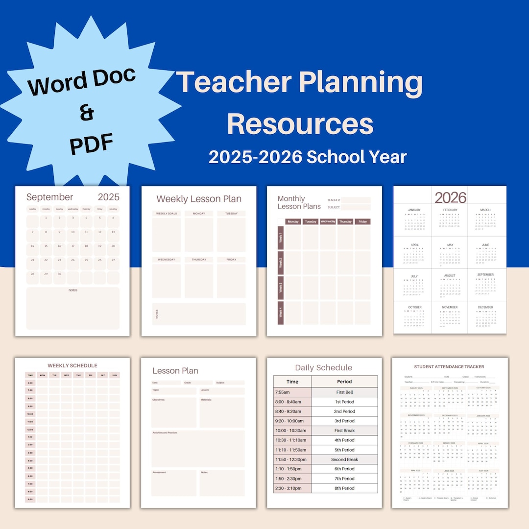Lesson Planners for Teachers, Fillable Lesson Plan Organizers for ...