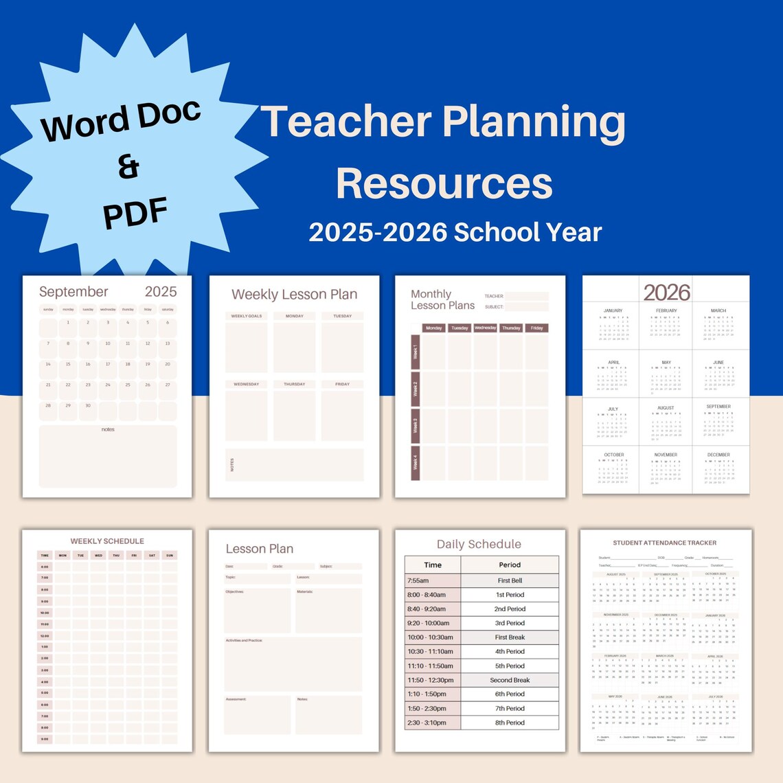 Lesson Planners for Teachers, Fillable Lesson Plan Organizers for ...