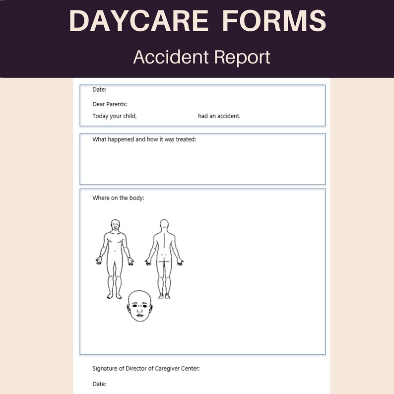 Accident Report, Incident Report, Injury Report, Child Accident ...