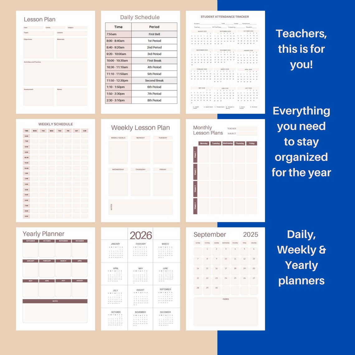 Lesson Planners for Teachers, Fillable Lesson Plan Organizers for ...