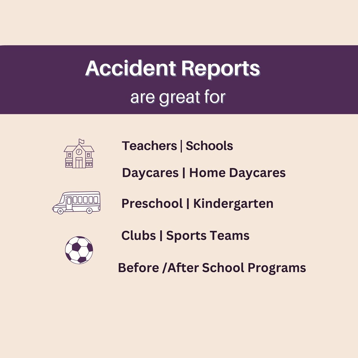Accident Report, Incident Report, Injury Report, Child Accident ...