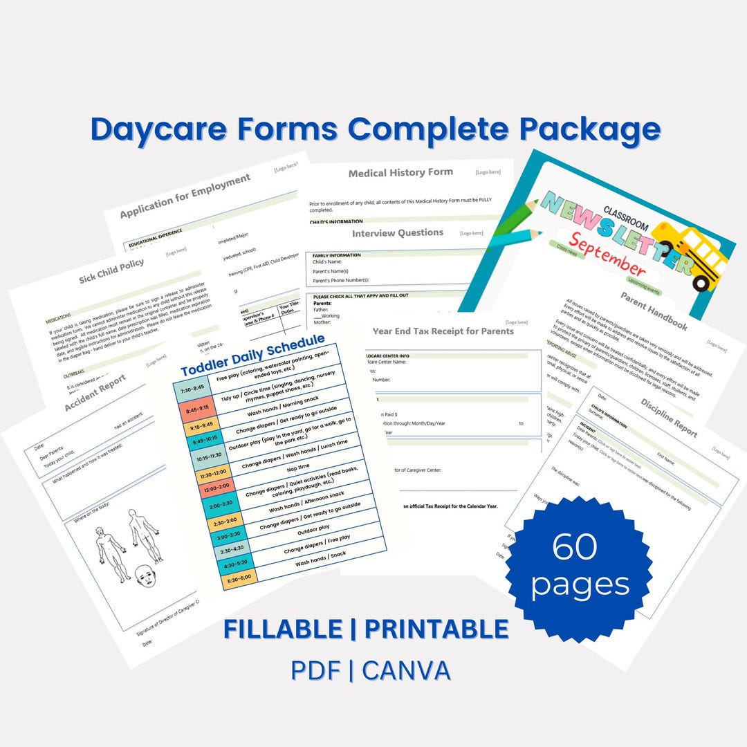 Opening a Daycare, Daycare Starter Kit, Daycare Forms Bundle, Childcare ...