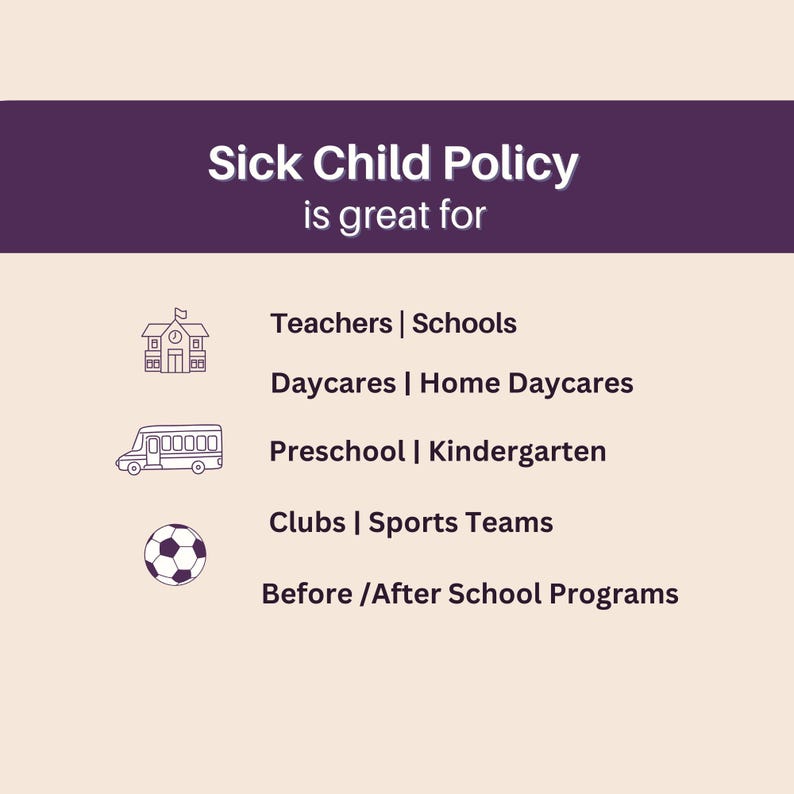Sick Child Policy | Sick Policy Daycare | Daycare Sick Policy | Child ...