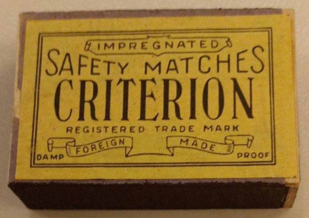 Safety Matches | Safety Matches | Criterion "foreign Made" | Matchbox ...