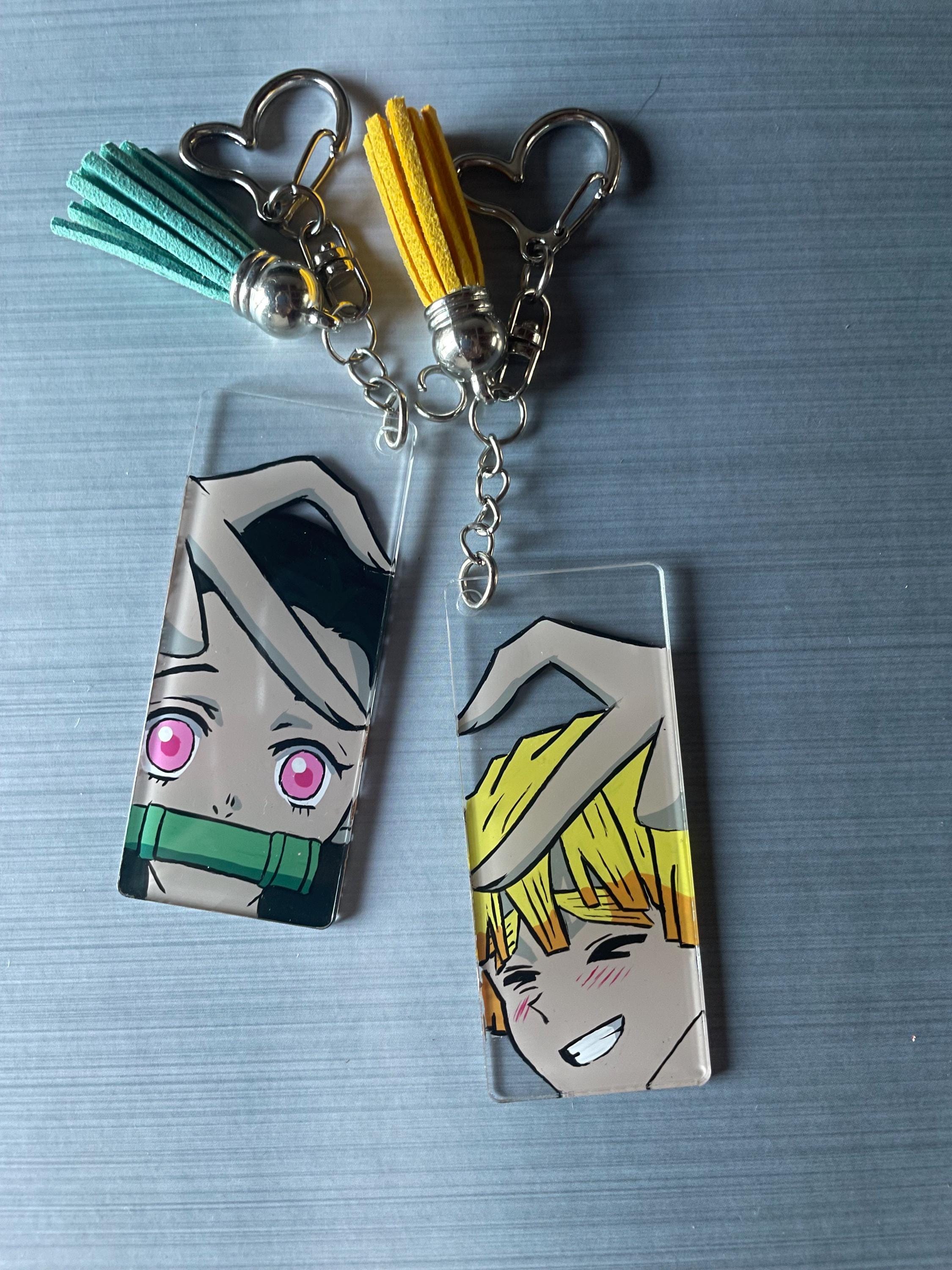 Handmade Nezuko-zenitsu Keychains | Acrylic Painted | Kimetsu No Yaiba ...