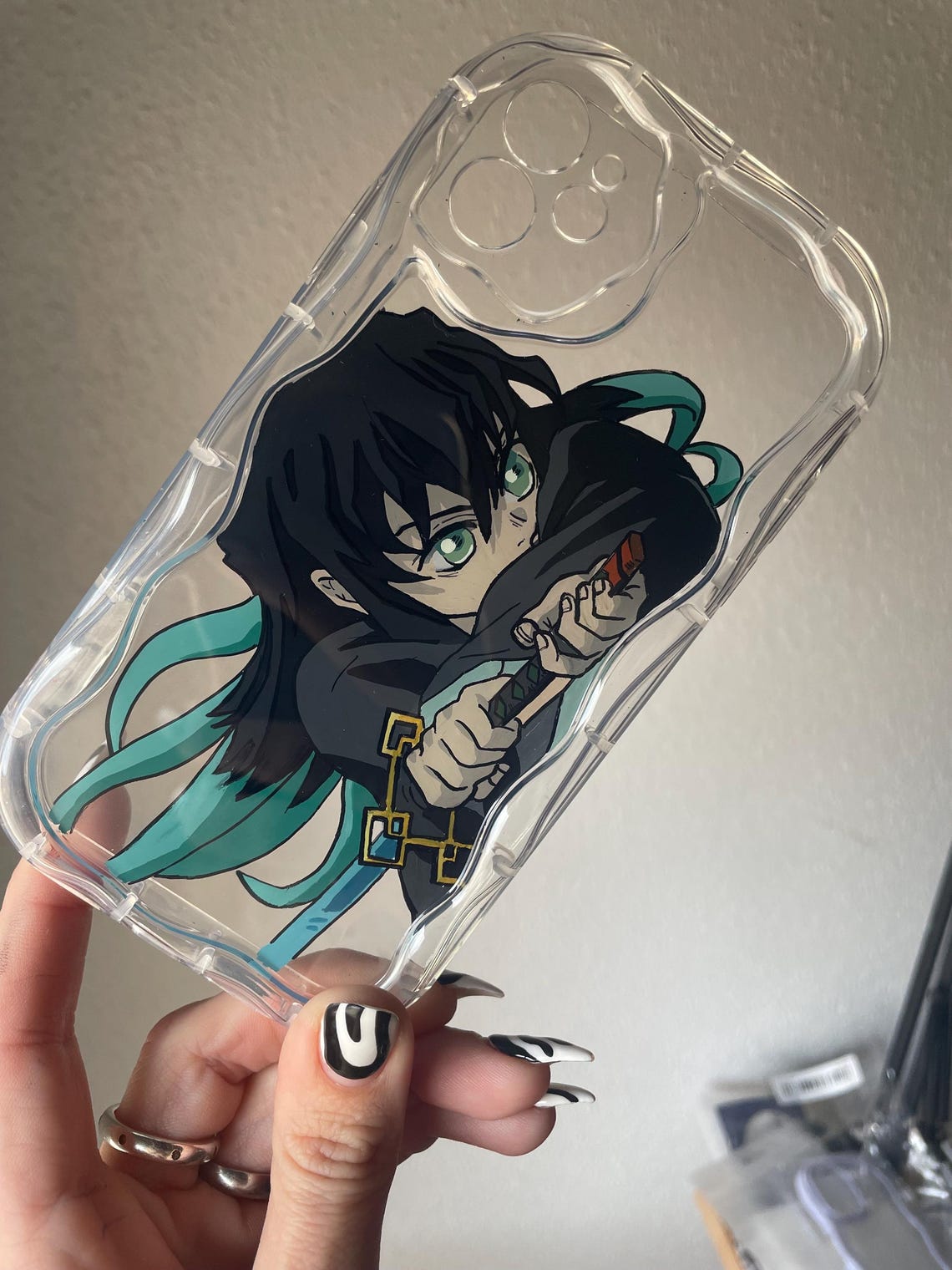 Handmade Muichiro Tokito Phone Case Acrylic Painted | iPhone Compatible ...