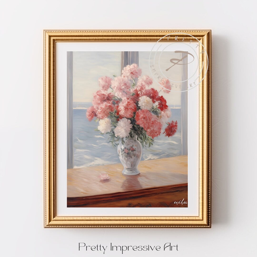 Monet World, Peonies, Vase of Peonies, Decorativ Still Life, Peonies ...