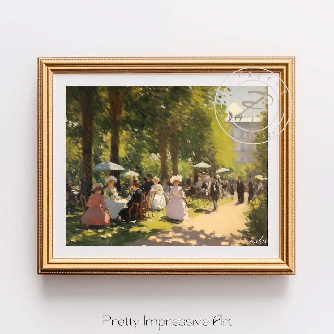 Paris Life, Claude Monet - Park Munceau, Crowd in the Park, Crowd in ...