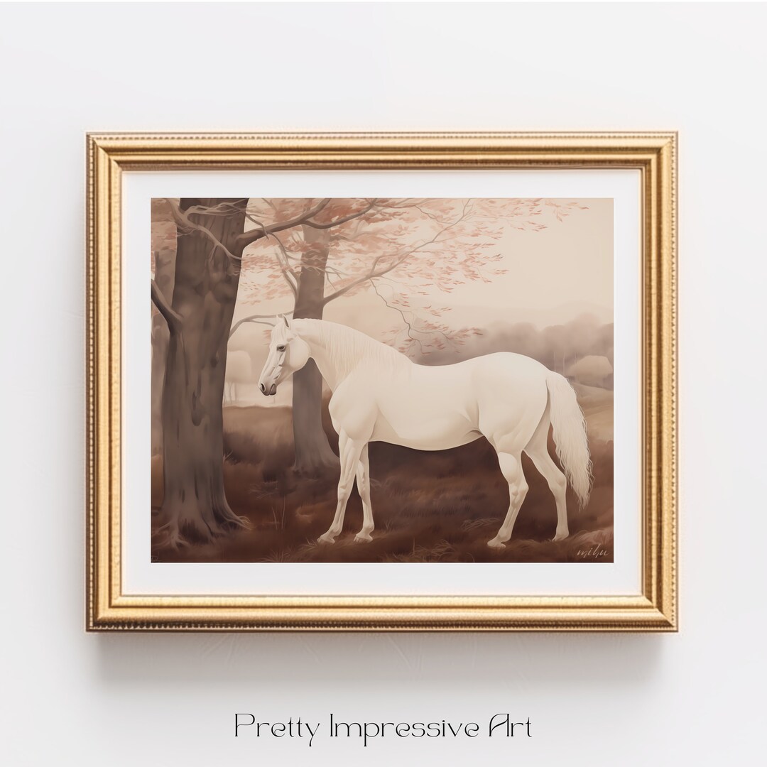 Antique Rustic, Muted Landscape Painting Vintage, Forest Austere ...