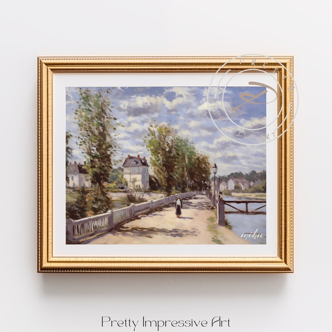 Monet World, Bridge at Bougival, French Town, Small Town, Countryside ...
