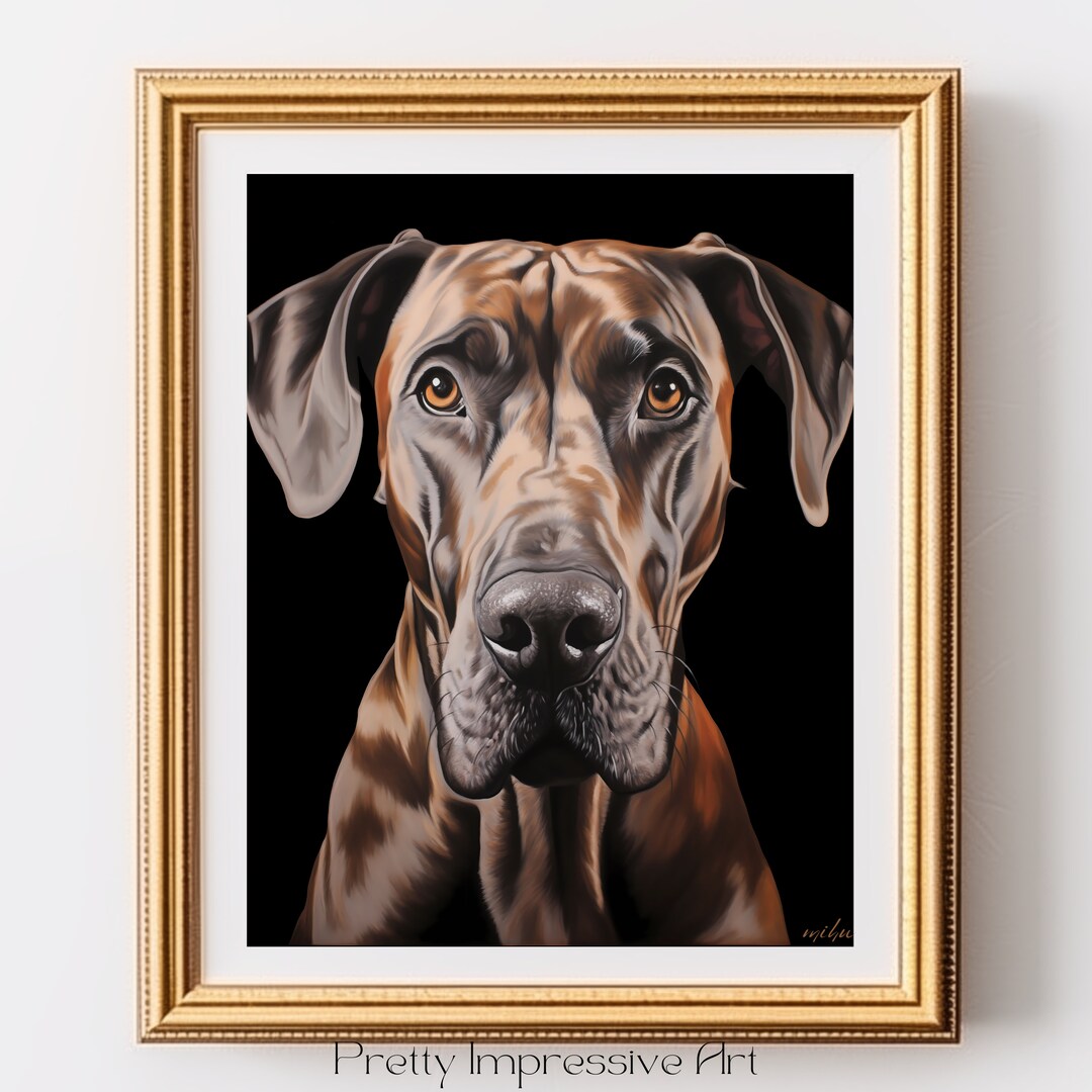 Great Dane Painting, Dog Art, Great Dane Art Print, Dog Oil Painting ...