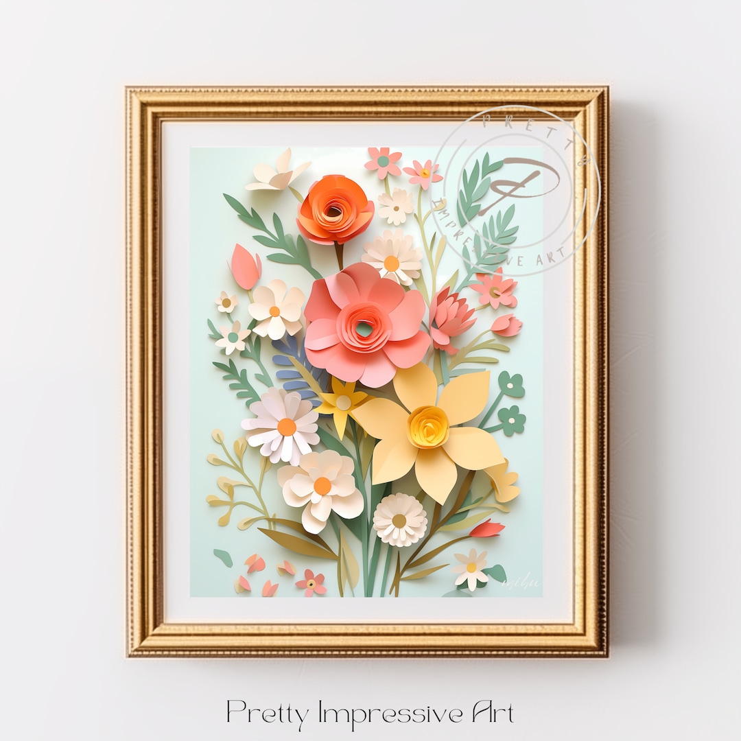 Paper Wildflowers 3D, Floral Paper Art, Handmade Paper Flowers Crafted ...