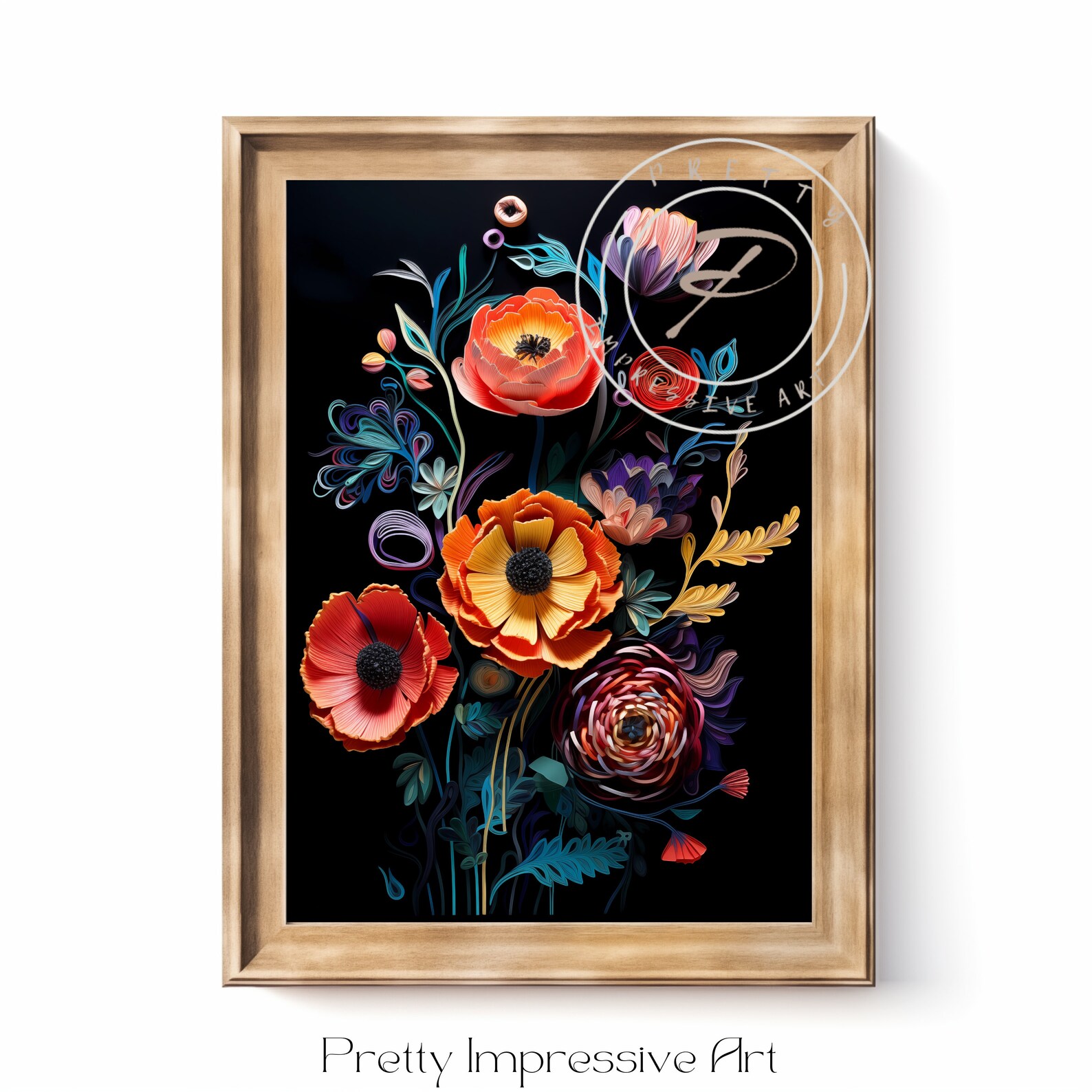 Spring Dark Botanical Digital Download, Vintage Painting, Digital ...