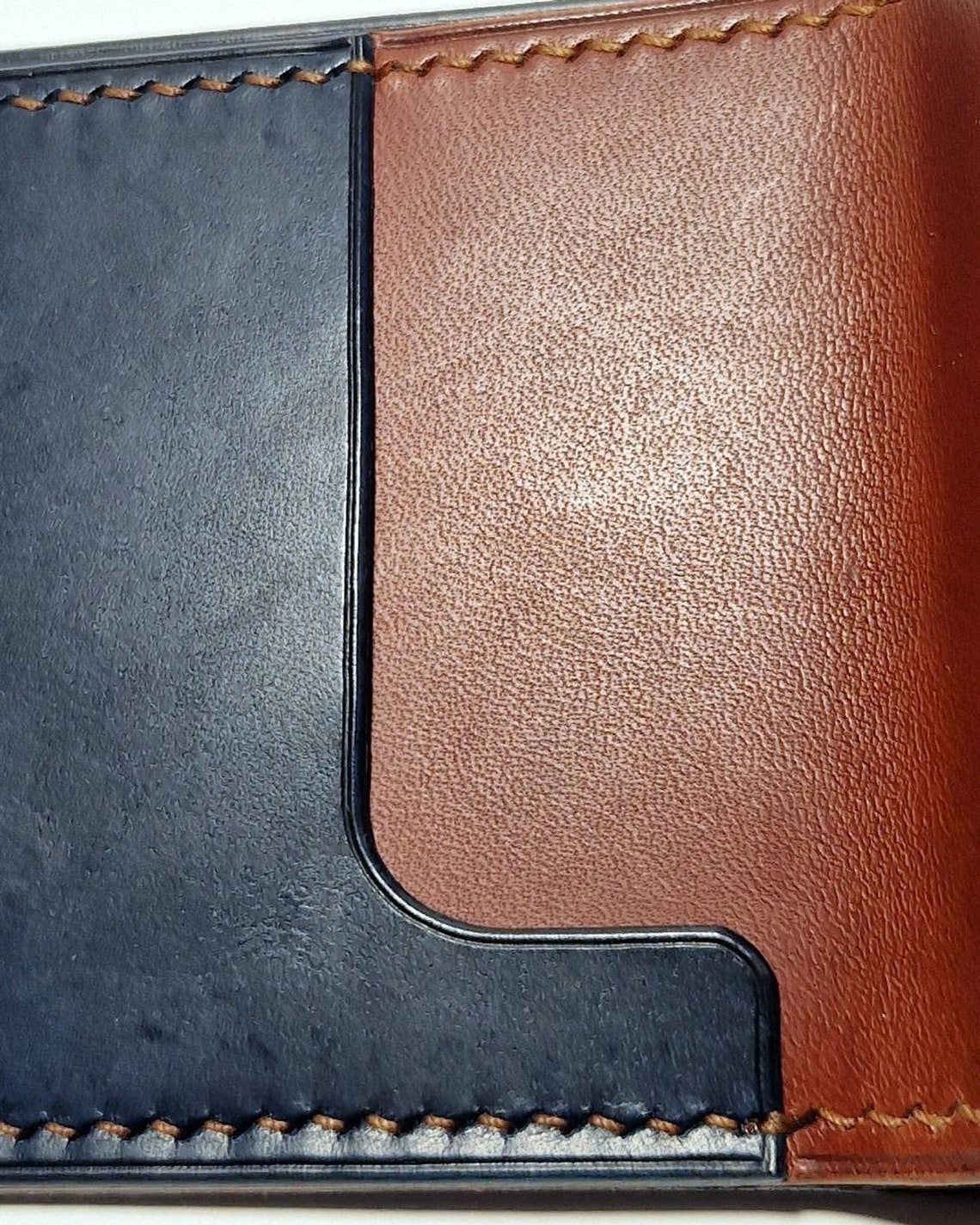 Two-tone Wallet Bifold. Genuine Leather. Wallet for a Gift. Leather ...