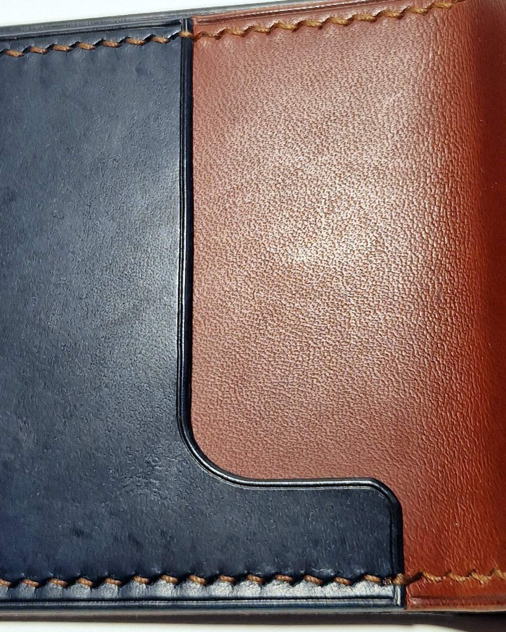 Two-tone Wallet Bifold. Genuine Leather. Wallet for a Gift. Leather ...