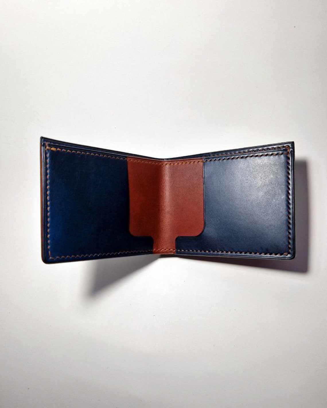 Two-tone Wallet Bifold. Genuine Leather. Wallet for a Gift. Leather ...
