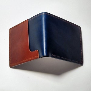 Two-tone Wallet Bifold. Genuine Leather. Wallet for a Gift. Leather ...
