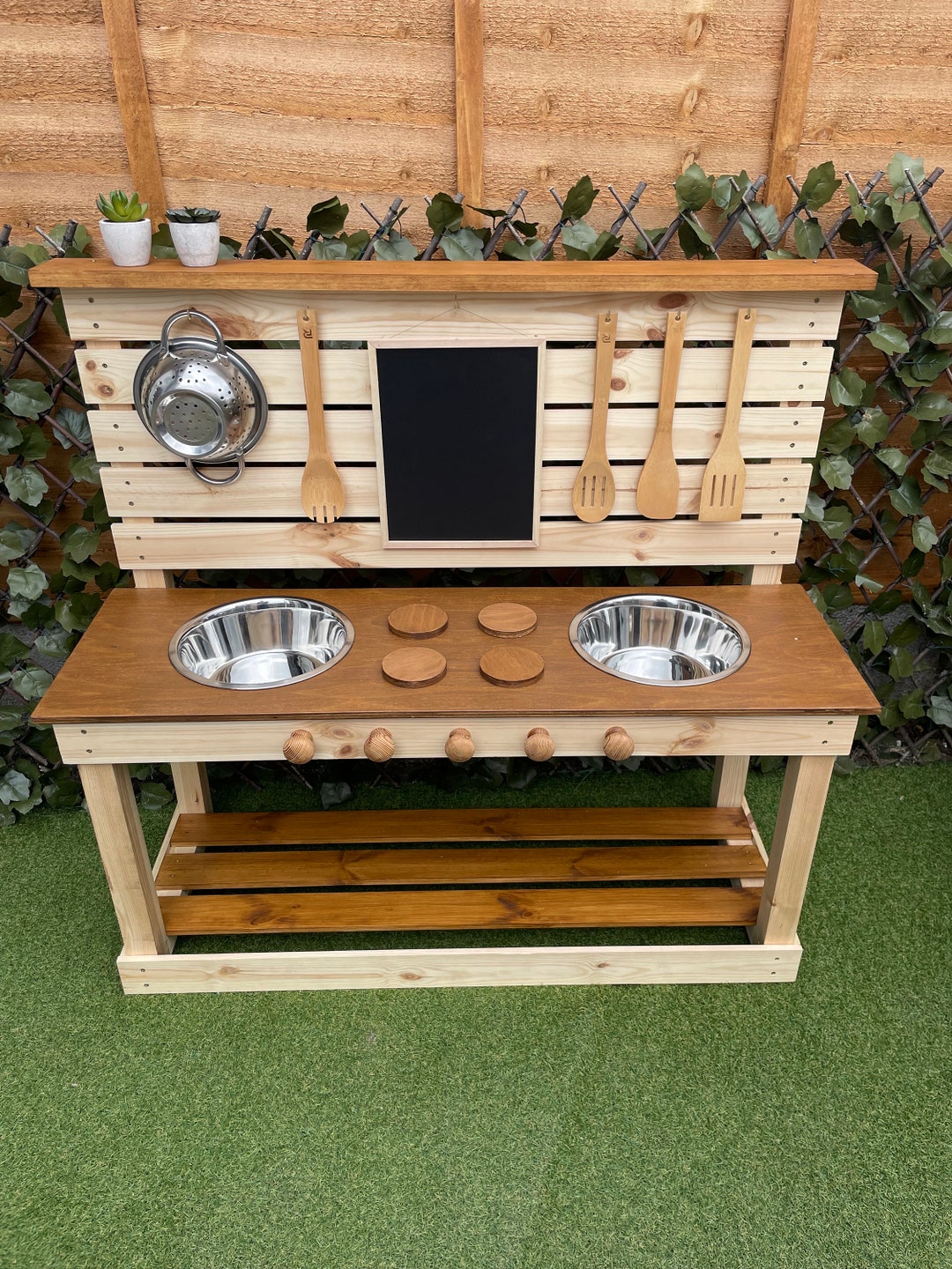 Large Handmade Wooden Mud Kitchen Stunning Outdoor Play Kitchen for ...