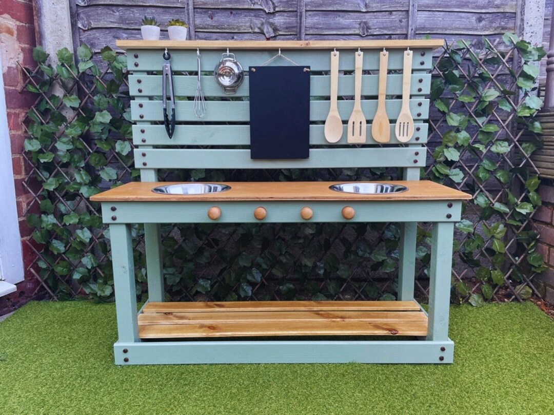 Large Handmade Wooden Mud Kitchen Stunning Outdoor Play Kitchen for ...
