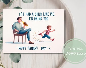 Printable Father's Day Card, Funny Card for Dad, Downloadable Instant ...