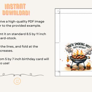 Funny BBQ Birthday Card Printable Digital Download Greeting Gift for ...