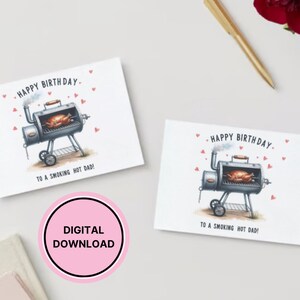 Funny Smoker Birthday Card Printable Digital Download Greeting Gift for ...