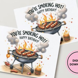 Funny BBQ Birthday Card Printable Digital Download Greeting Gift for ...