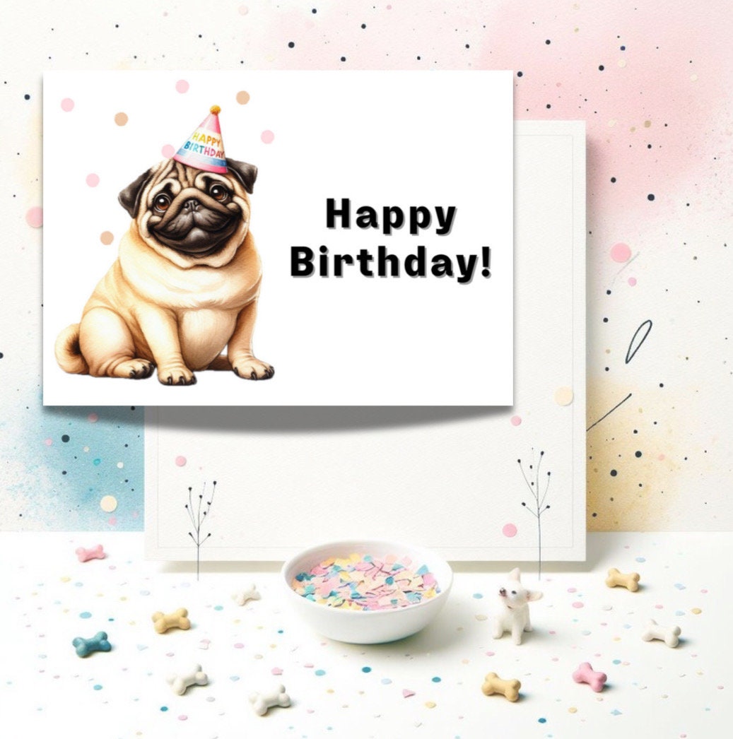 Set of 6 Puppy Birthday Cards Printable Digital Download Greeting Gifts ...