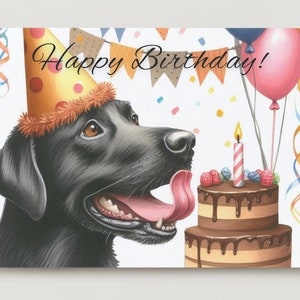 Labrador Retriever Birthday Card Black Lab Printable Digital Download