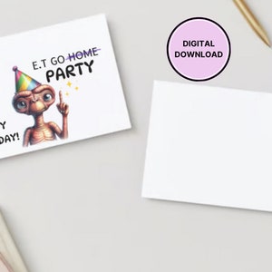 Digital Download ET Birthday Card Funny Greeting Card Walt Disney Movie ...