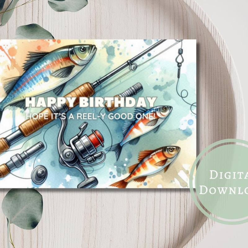 Fishing Birthday Card - Etsy