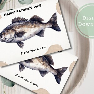 Funny Cod Fathers Day Card Printable Digital Download Greeting Gift for ...