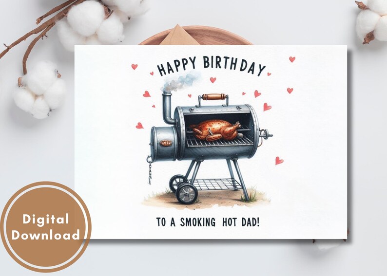Funny Smoker Birthday Card Printable Digital Download Greeting Gift for ...