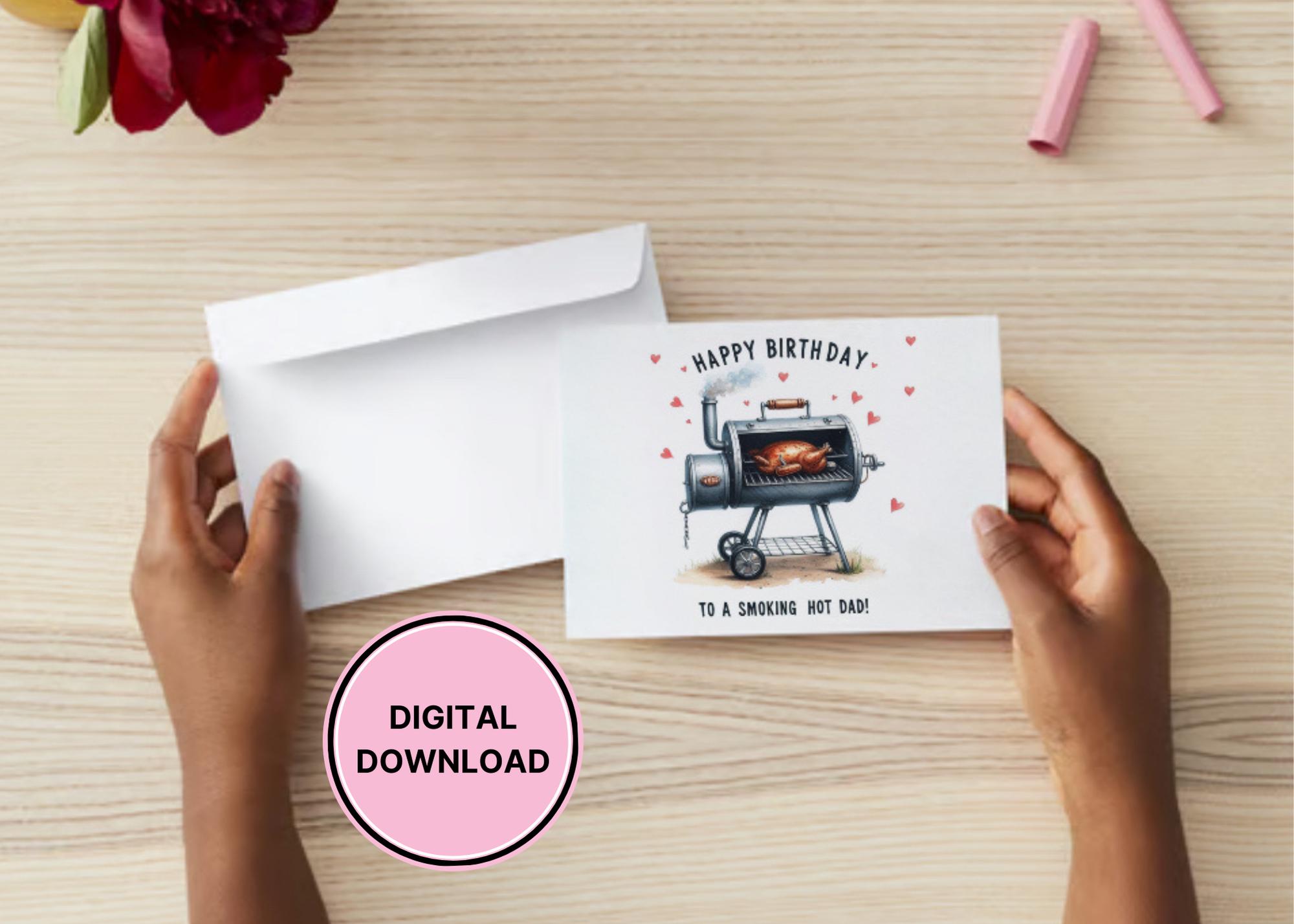 Funny Smoker Birthday Card Printable Digital Download Greeting Gift for ...