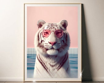 Tiger Art Vintage Style Unique Design Animal Arts Nature Design ...