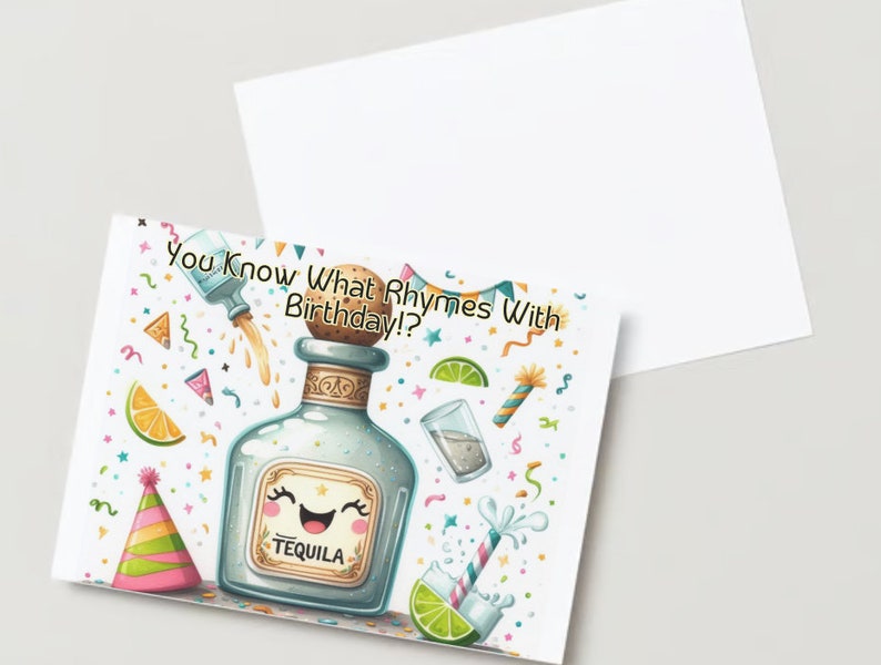 Tequila Birthday Card Funny Printable Digital Download Greeting Cards ...