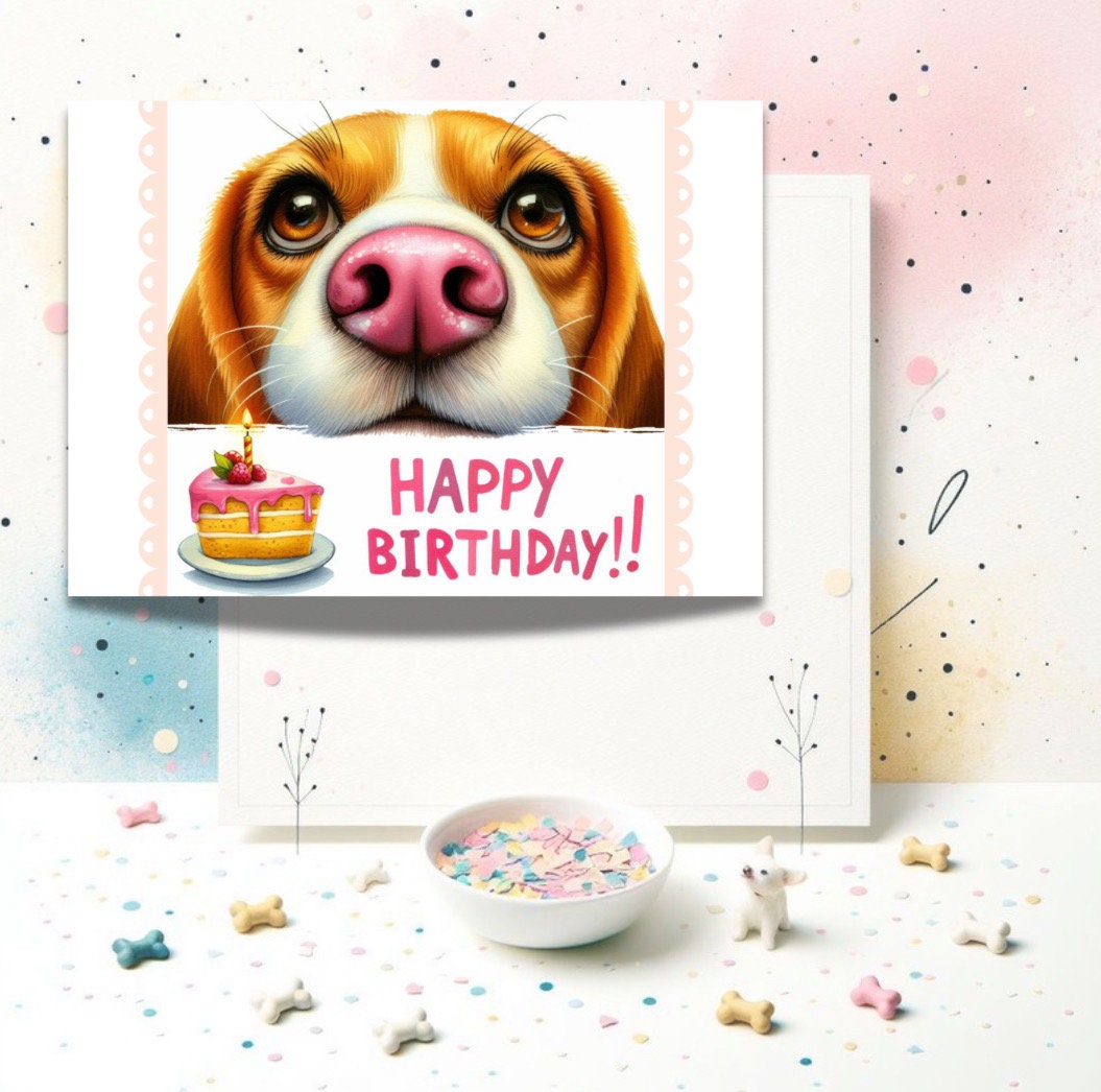 Set of 6 Puppy Birthday Cards Printable Digital Download Greeting Gifts ...