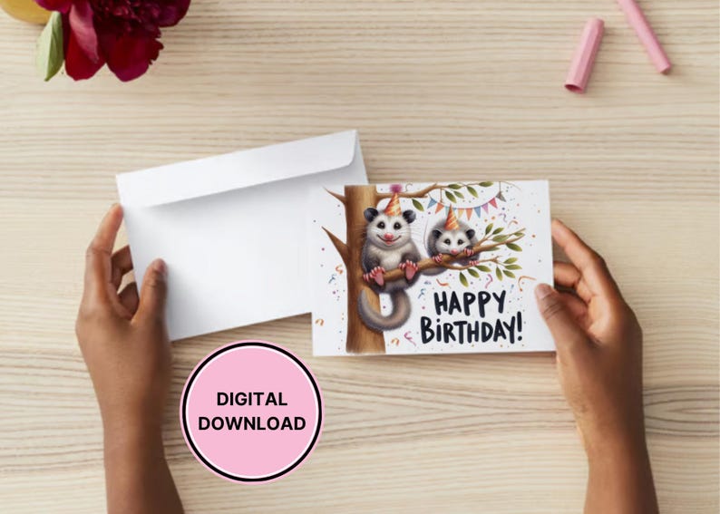Funny Possum Birthday Card Printable Digital Download Greeting Card for ...