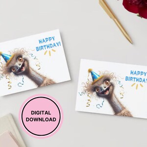 Hilarious Emu Birthday Card Printable Digital Download Greeting Gift ...