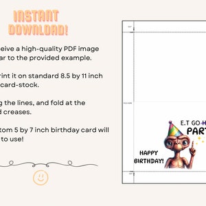 Digital Download ET Birthday Card Funny Greeting Card Walt Disney Movie ...