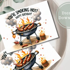 Funny BBQ Birthday Card Printable Digital Download Greeting Gift for ...