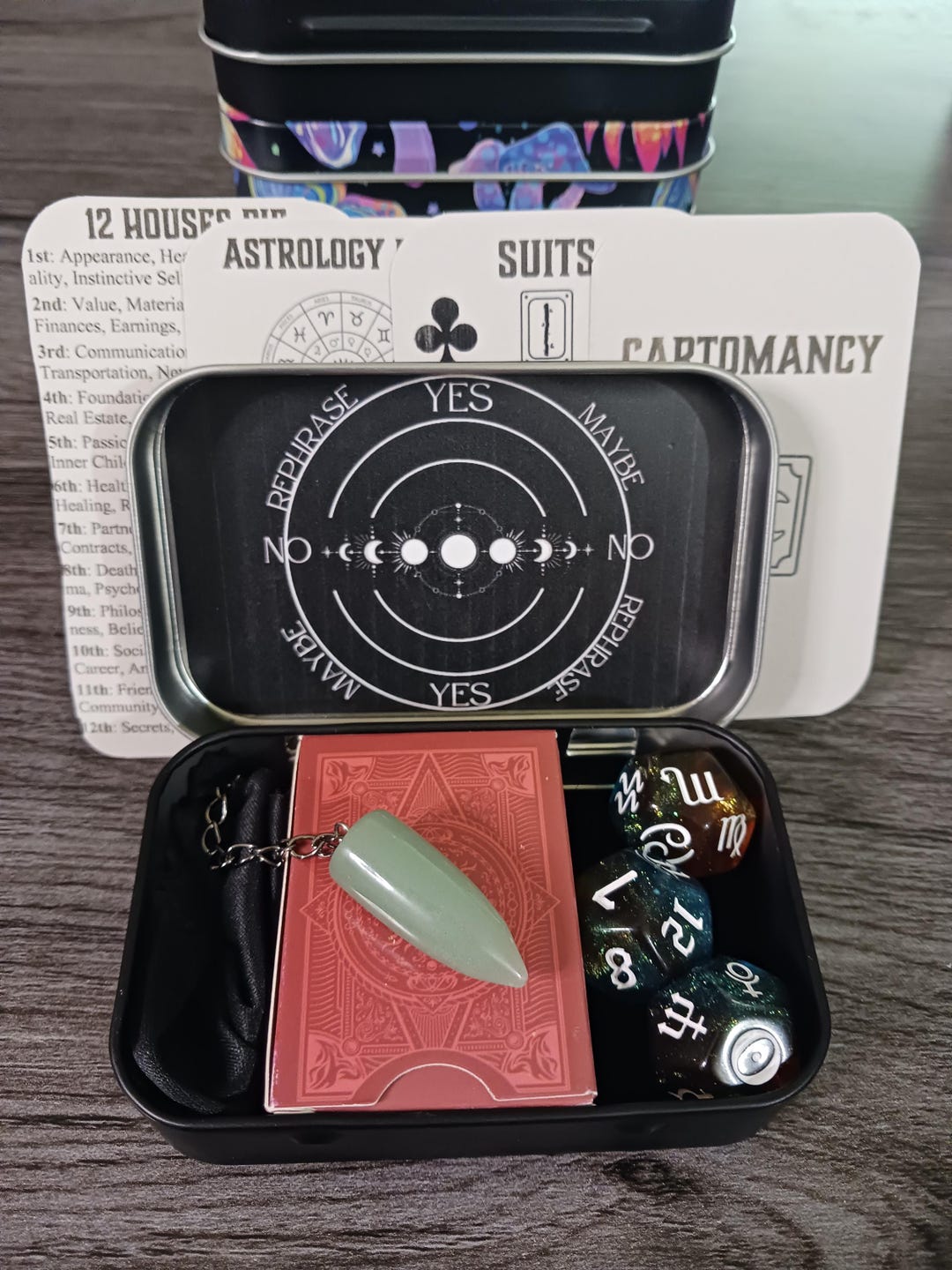 Mini Divination Kits; Portable Divination; Pocket Divination; Cartomancy; Pendulum Board ...